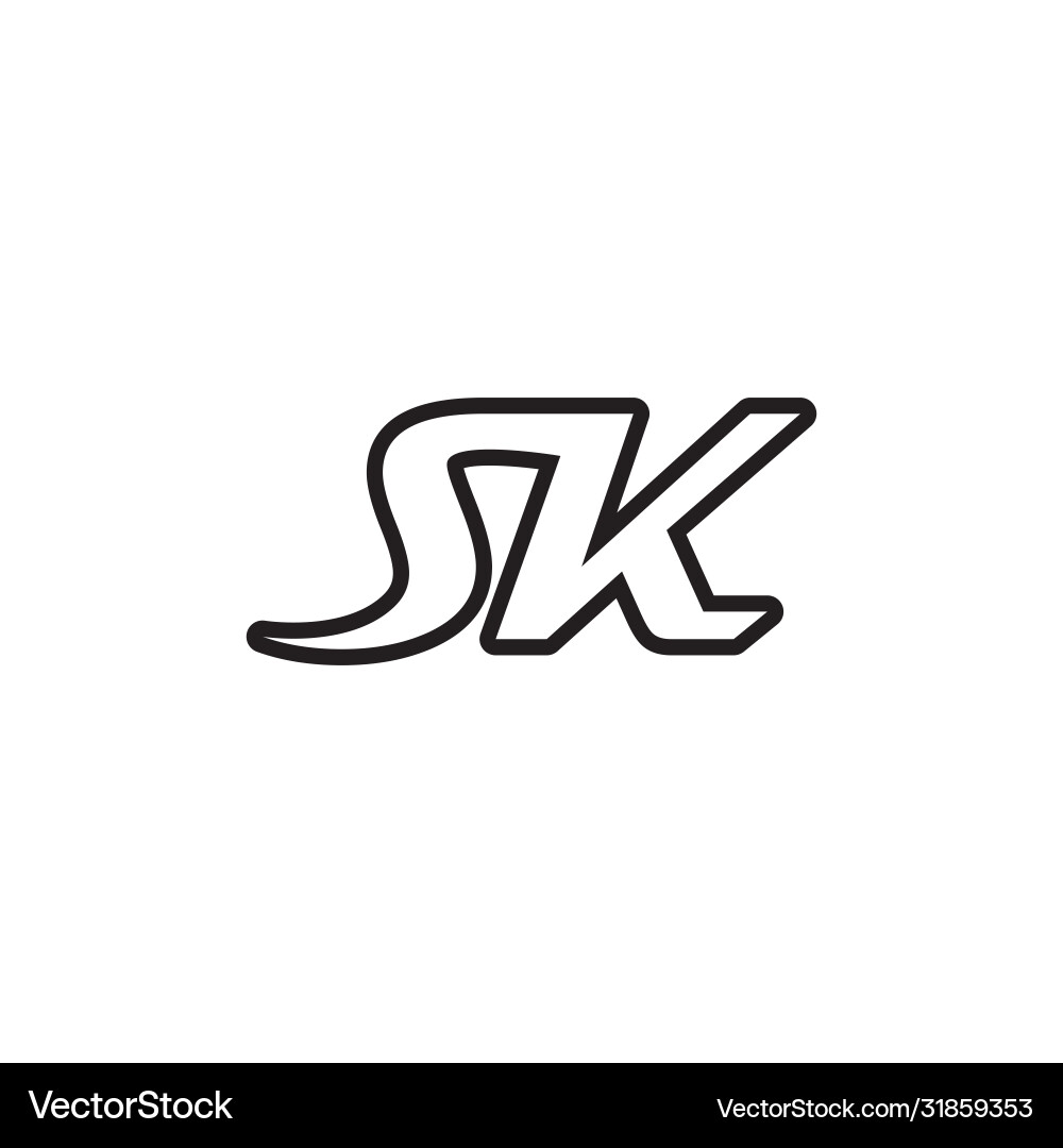 S k letter lines logo design Royalty Free Vector Image