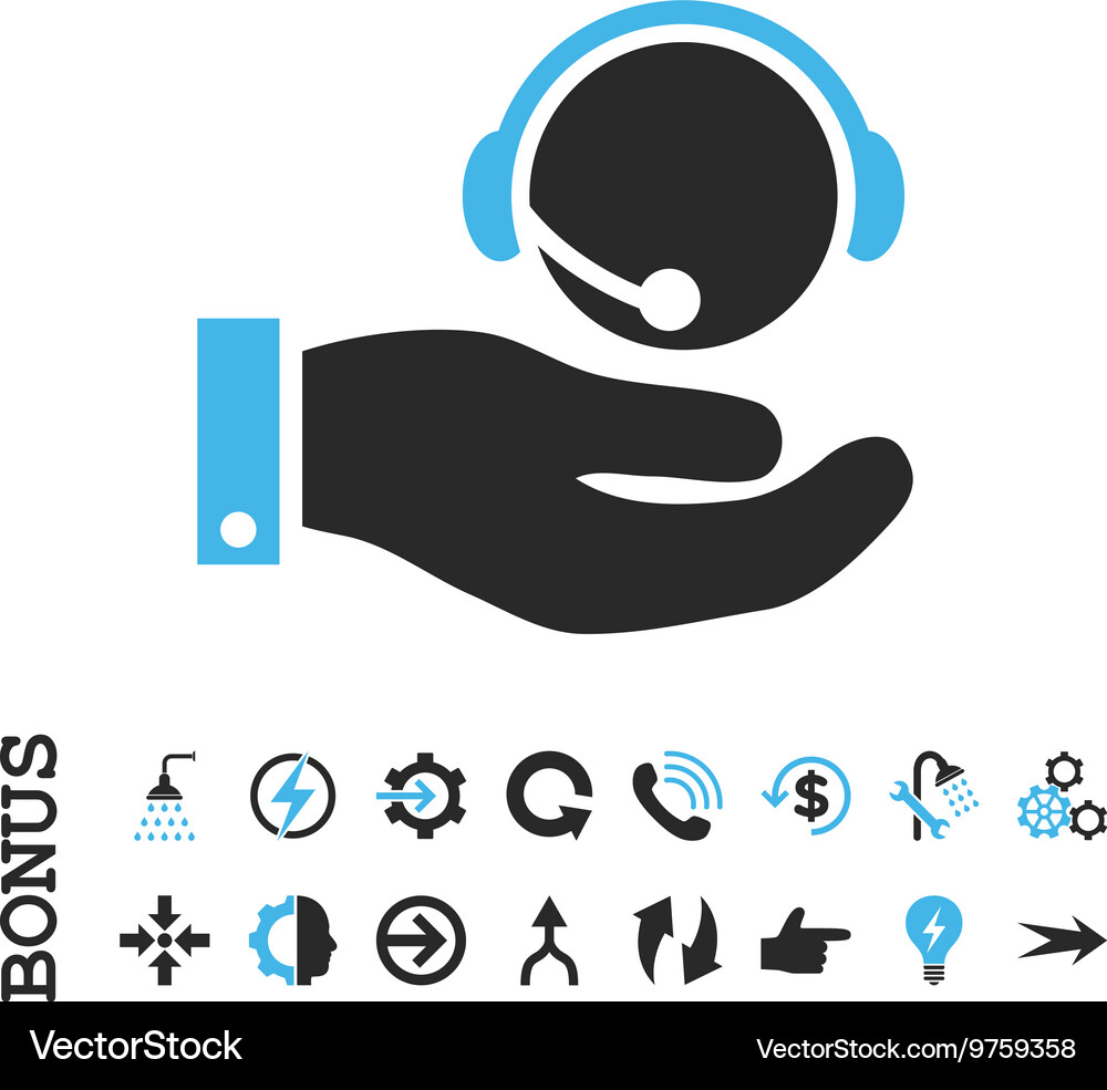 Call center service flat icon with bonus Vector Image