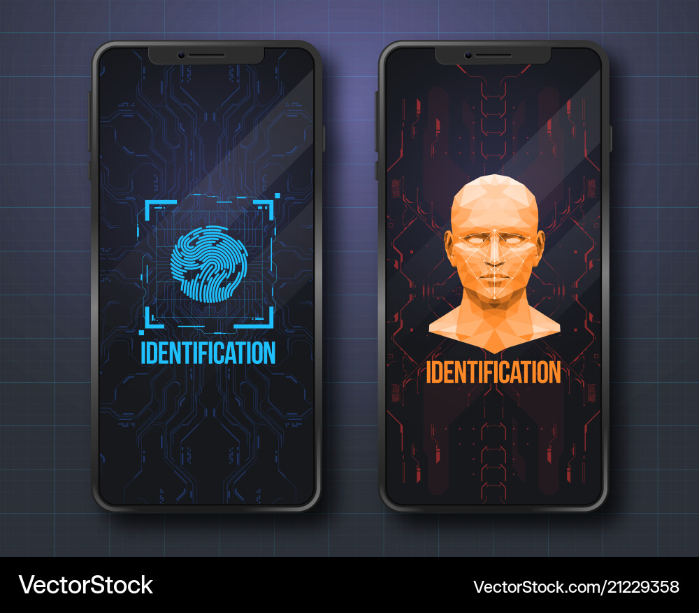 Concept face scanning biometric id Royalty Free Vector Image