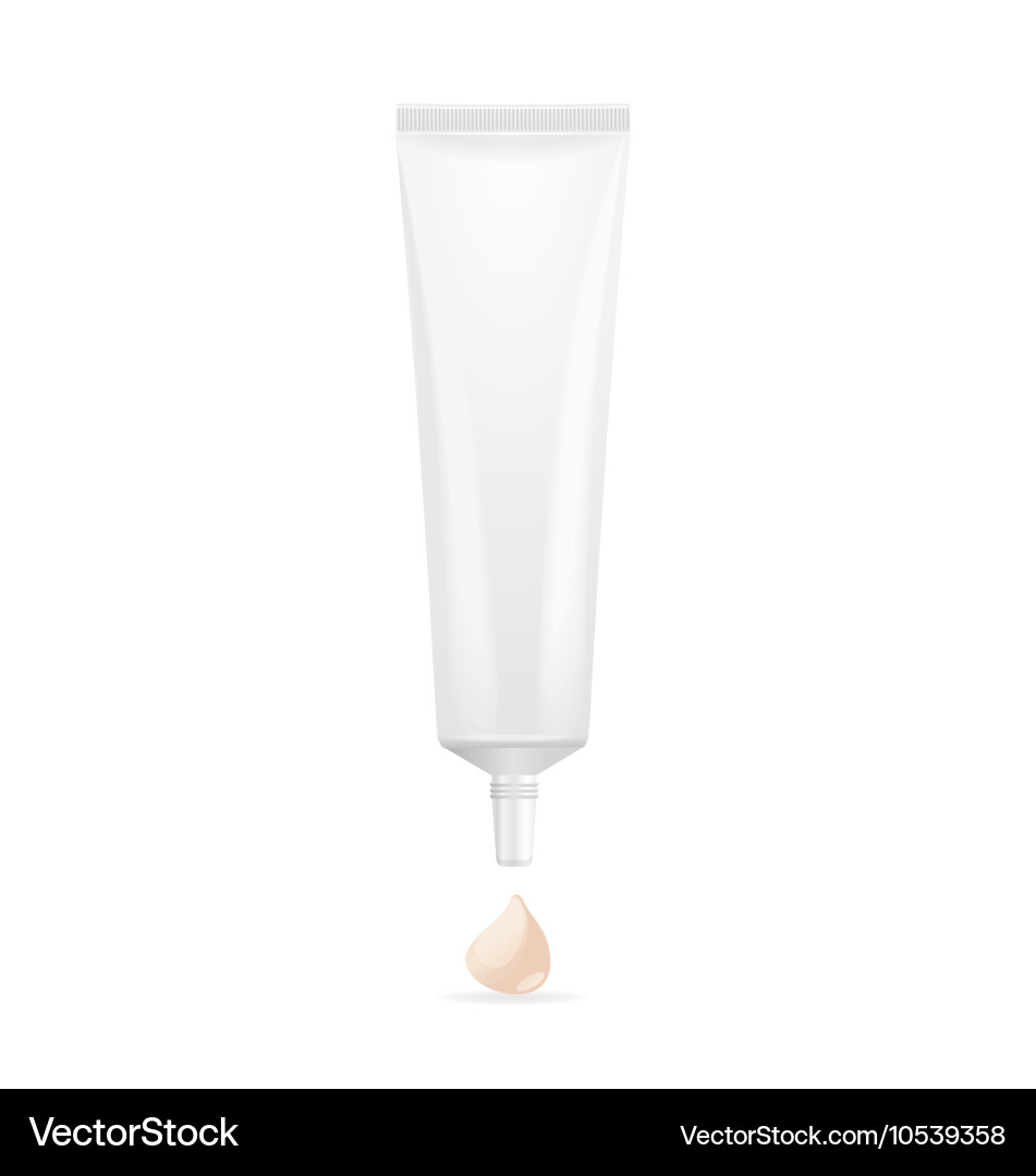 Foundation cream drop and tube Royalty Free Vector Image