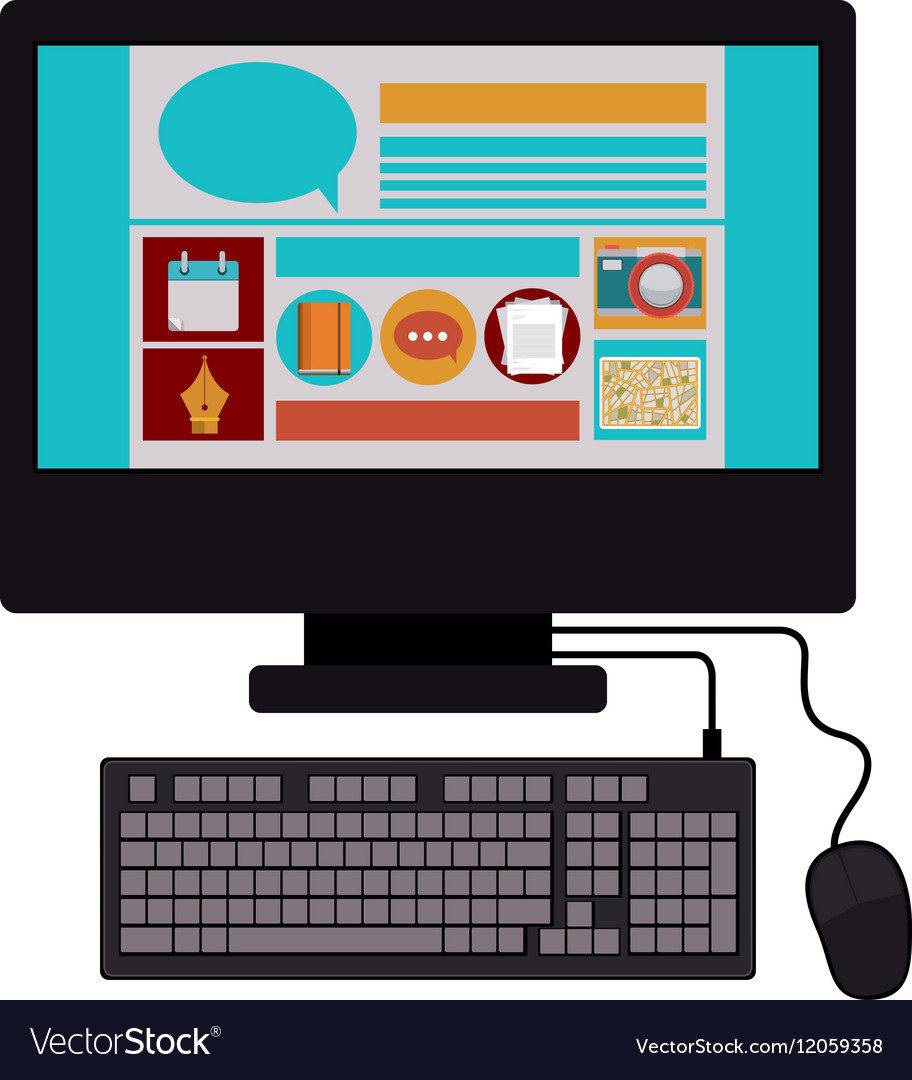 Isolated computer device design Royalty Free Vector Image