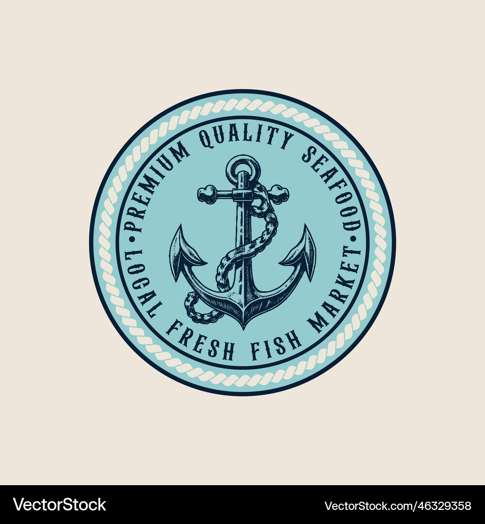 Logo template for fish market restaurant menu Vector Image