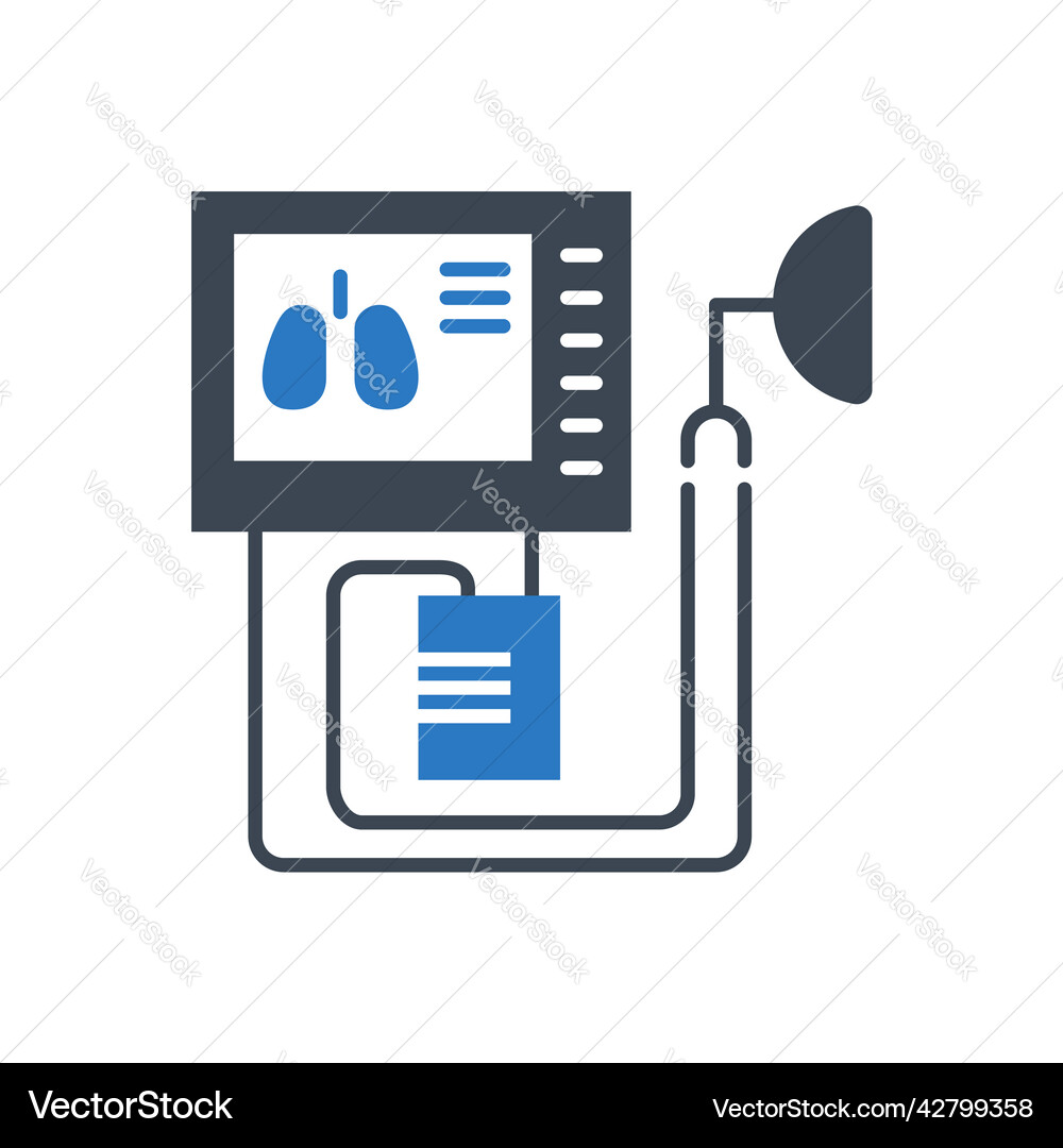 Medical ventilator related glyph icon Royalty Free Vector