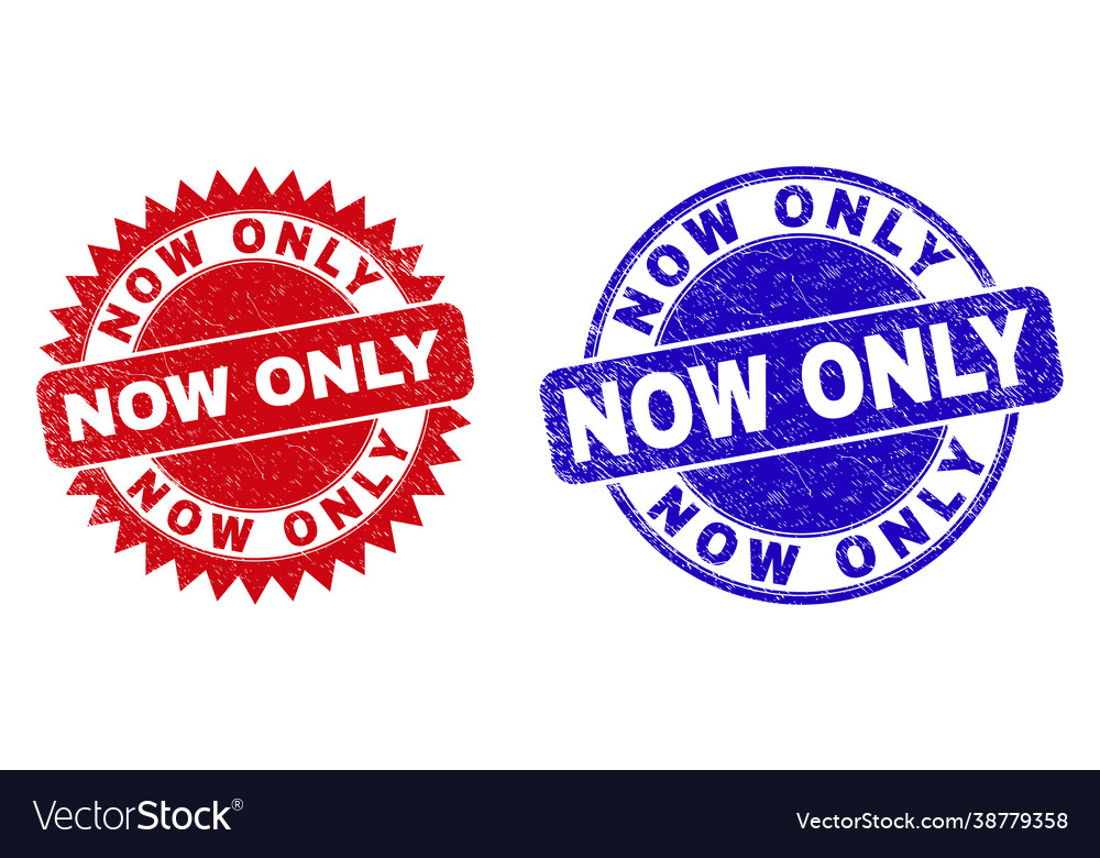 Now only rounded and rosette seals with grunge Vector Image