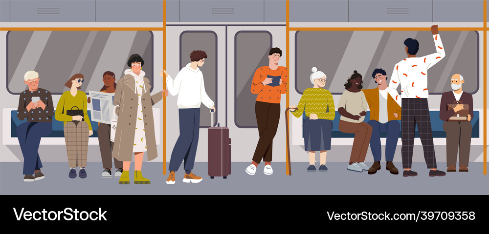 People on public transport Royalty Free Vector Image