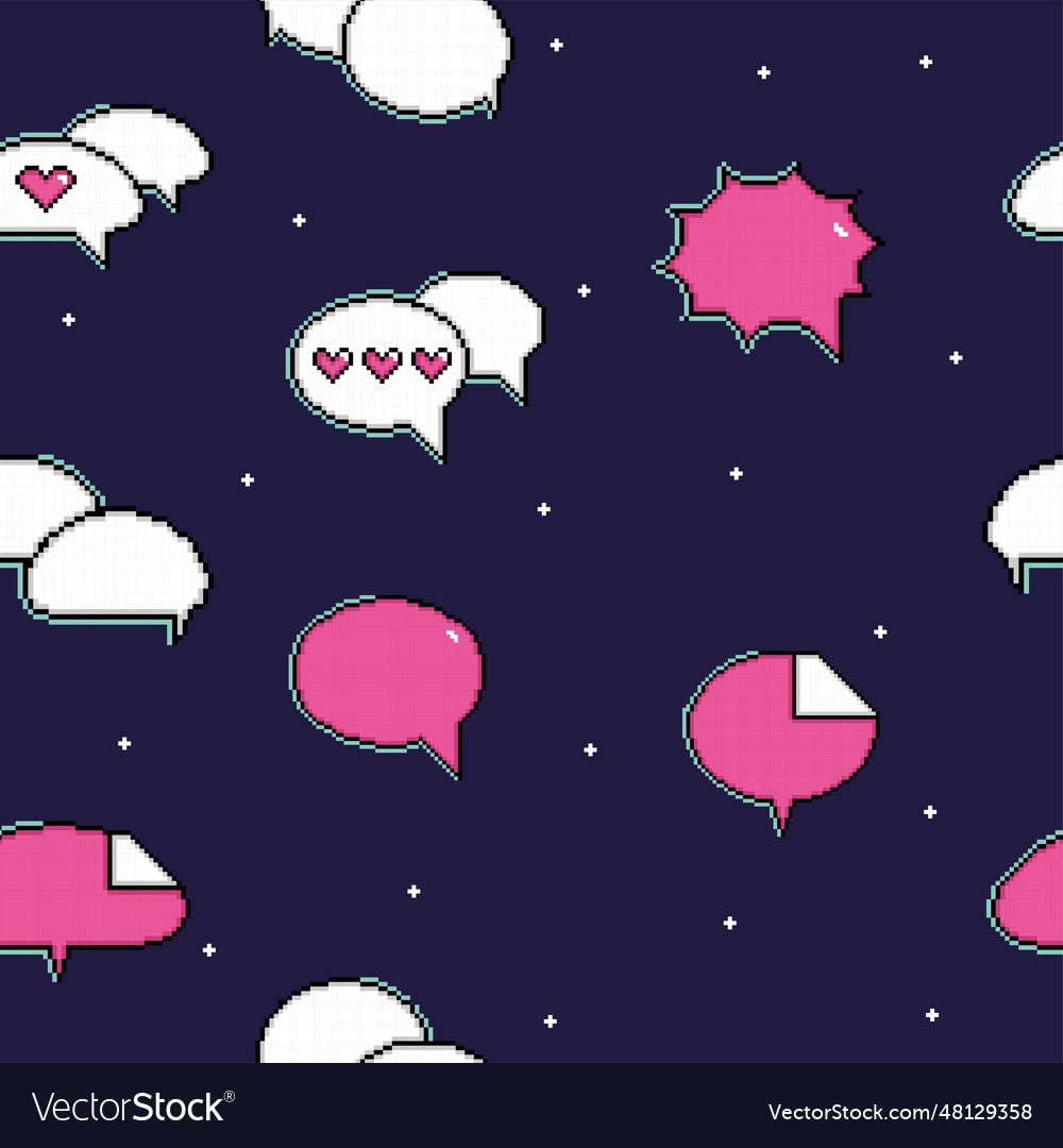 Seamless pattern background with pixelated comic Vector Image