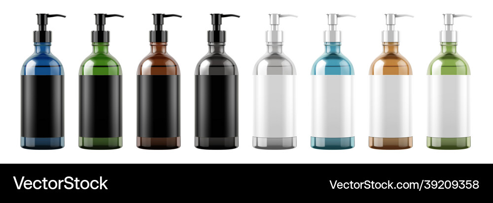 Set of pump bottles Royalty Free Vector Image - VectorStock