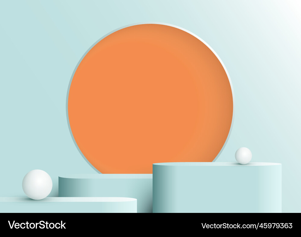 3d realistic blue podium stand pedestal Royalty Free Vector