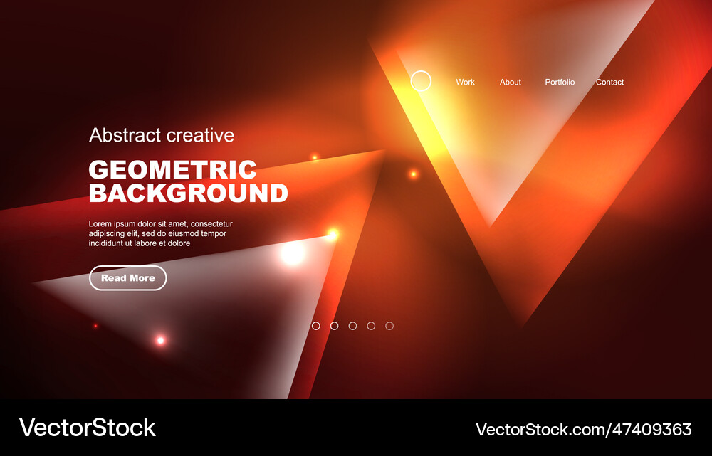 Abstract background landing page glass geometric Vector Image