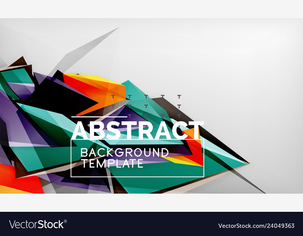 Abstract color triangles geometric background Vector Image