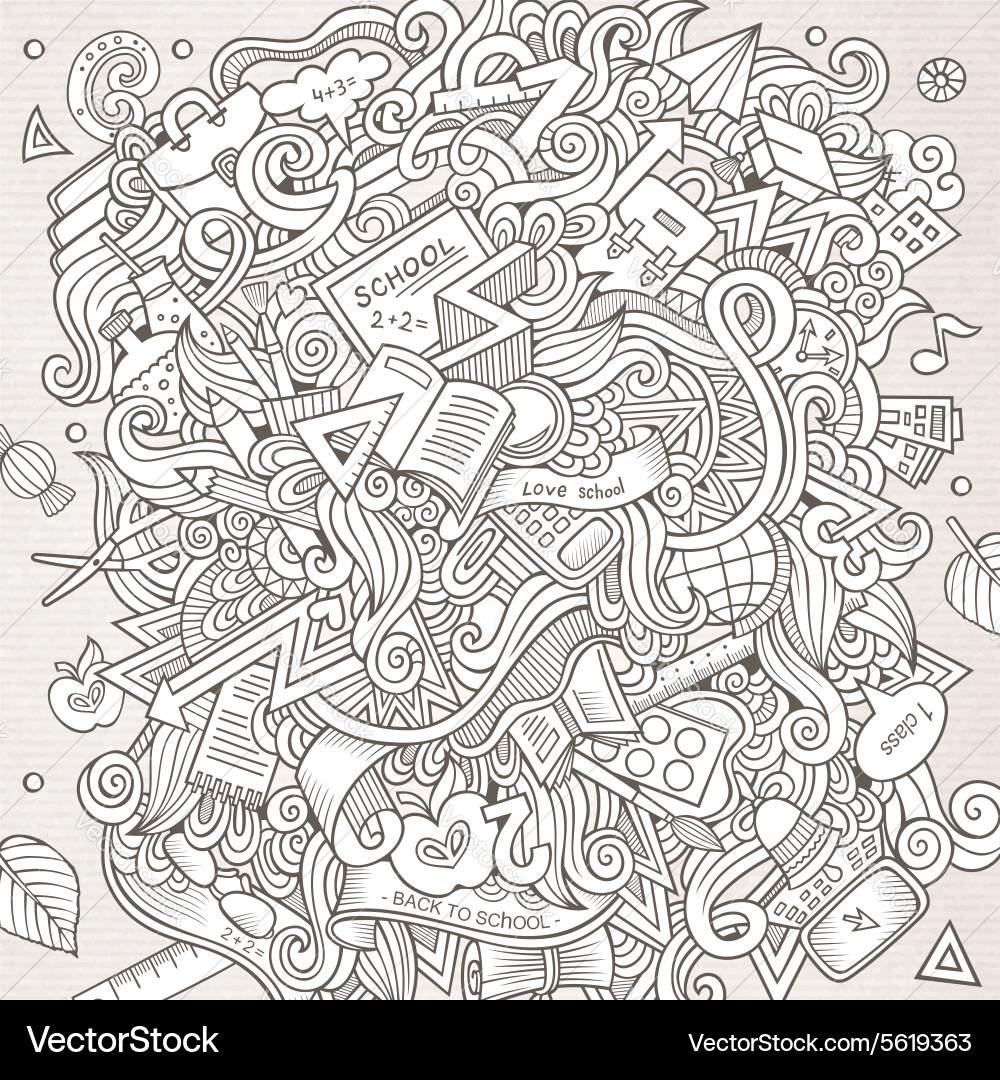 Cartoon hand-drawn doodle on the subject Vector Image