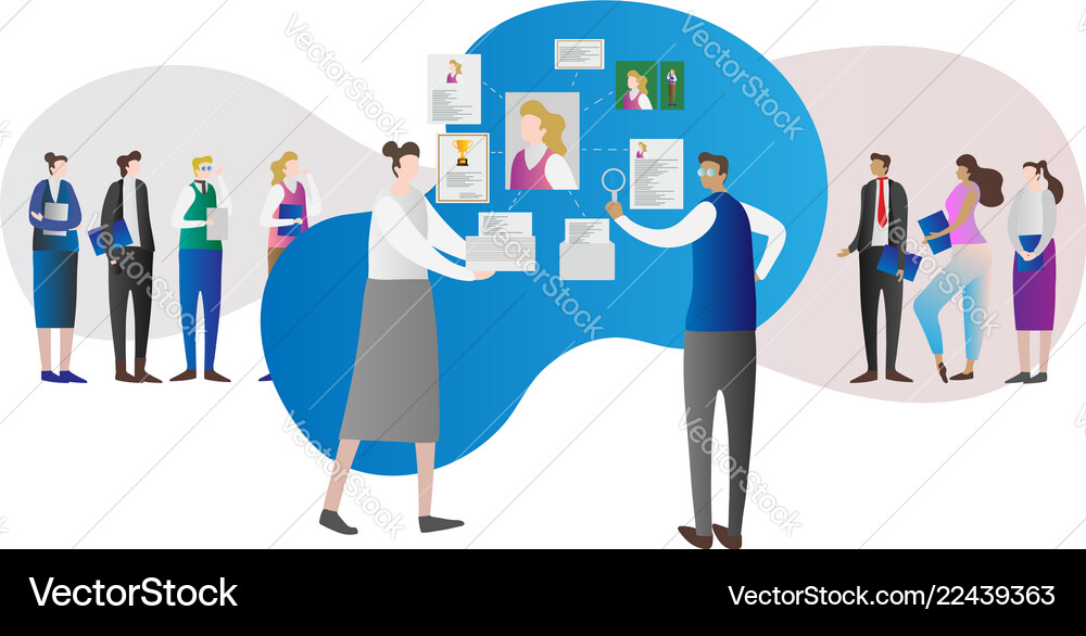 Corporate company human resource research concept Vector Image