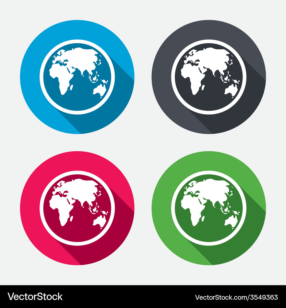 Globe sign icon World map geography symbol Vector Image