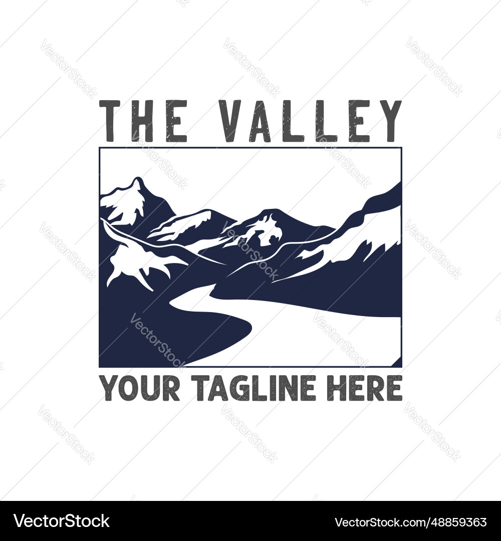 Ice mountain with canyon valley river creek Vector Image