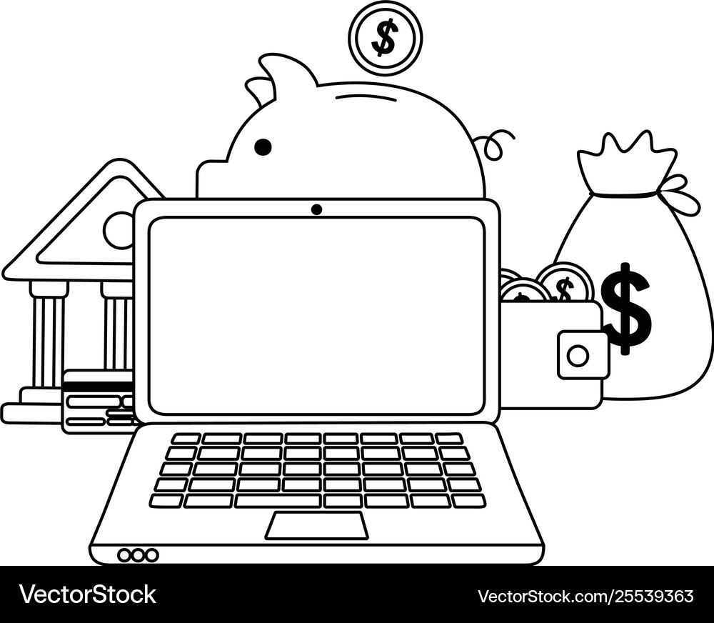 Laptop and shopping online design Royalty Free Vector Image