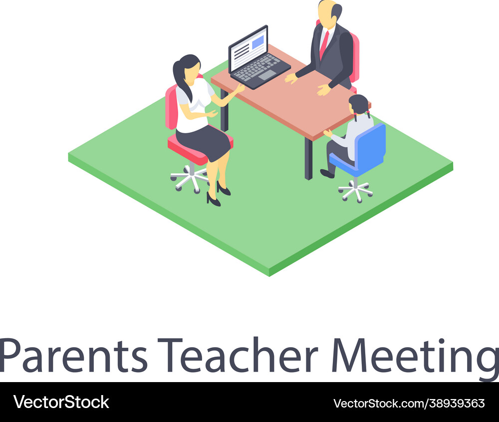 Parents teacher meeting Royalty Free Vector Image