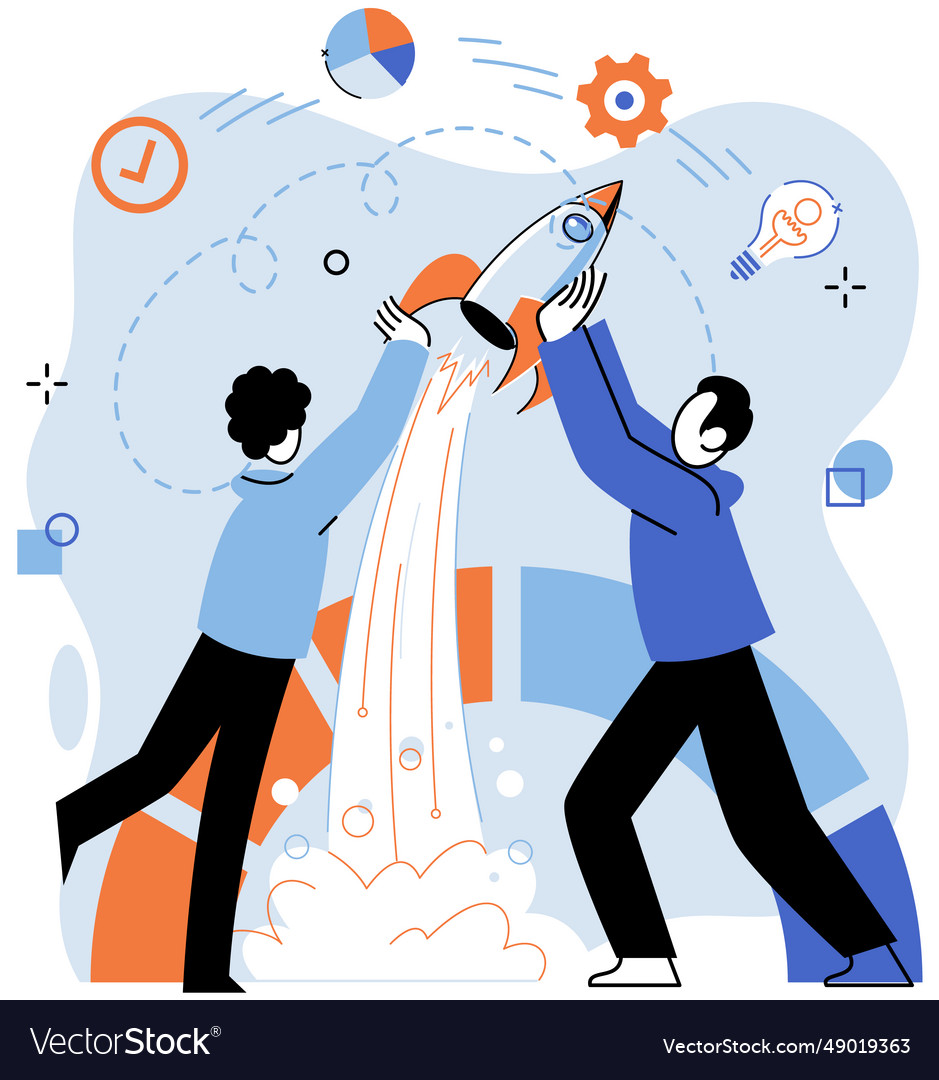 Project launch management anchor Royalty Free Vector Image