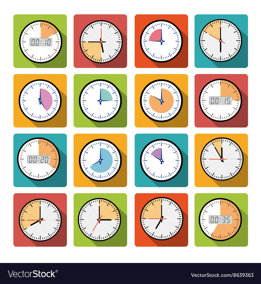 Set clock with the timer Royalty Free Vector Image