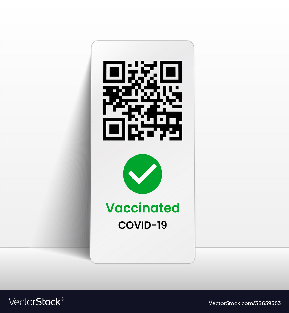 Vaccination certificate covid19 19 qr-code Vector Image