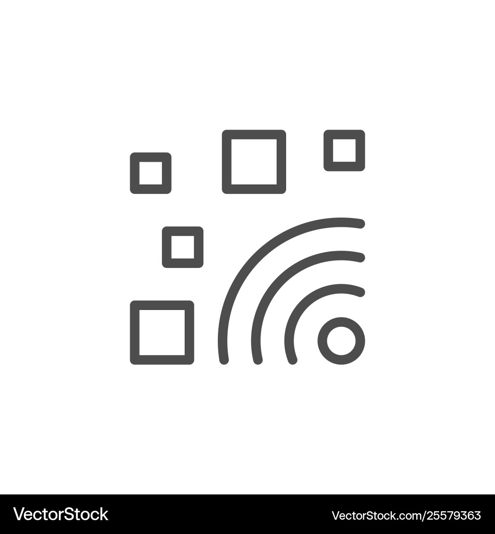 Wi-fi zone line outline icon Royalty Free Vector Image