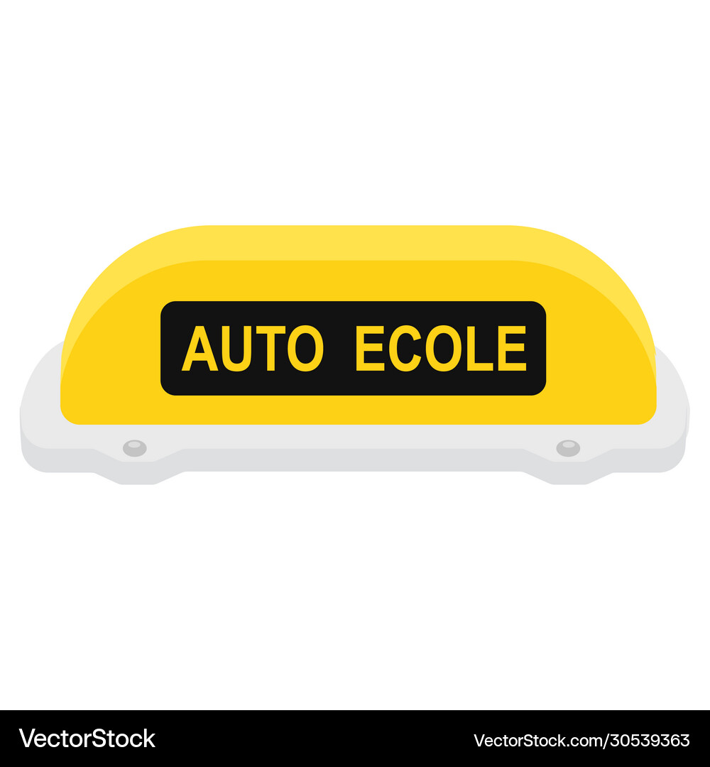 Yellow student driver sign for car top Royalty Free Vector