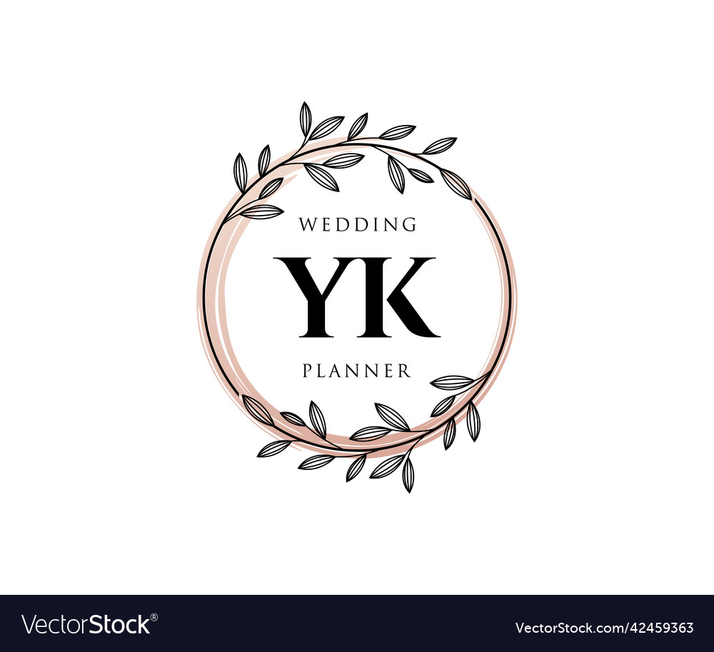 Yk initials letter wedding monogram logos Vector Image