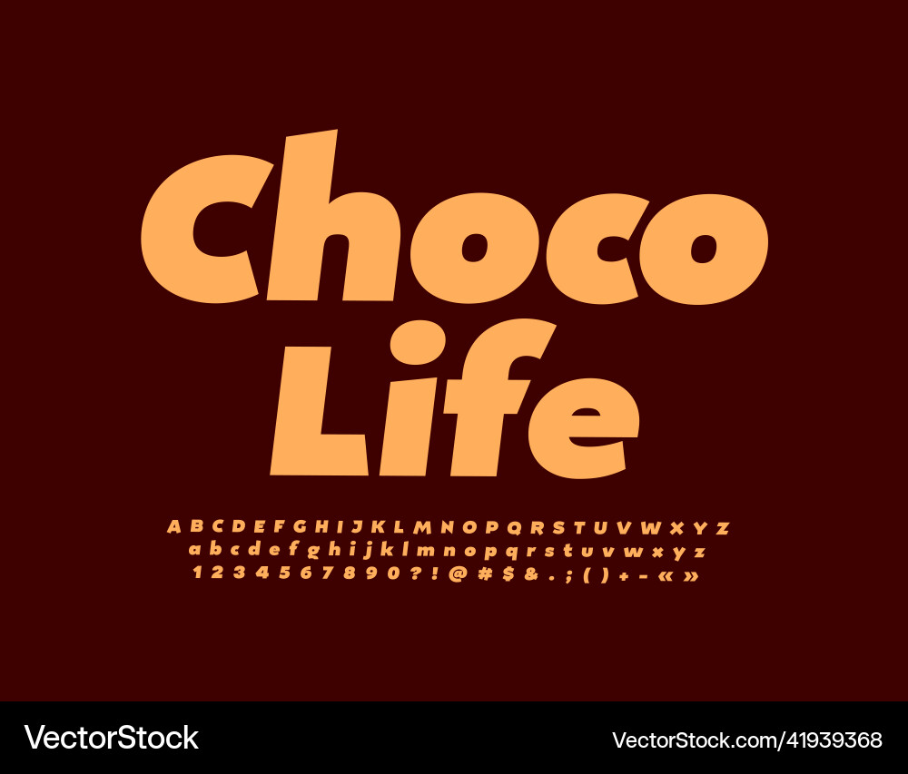 Bright banner choco life artistic font Royalty Free Vector