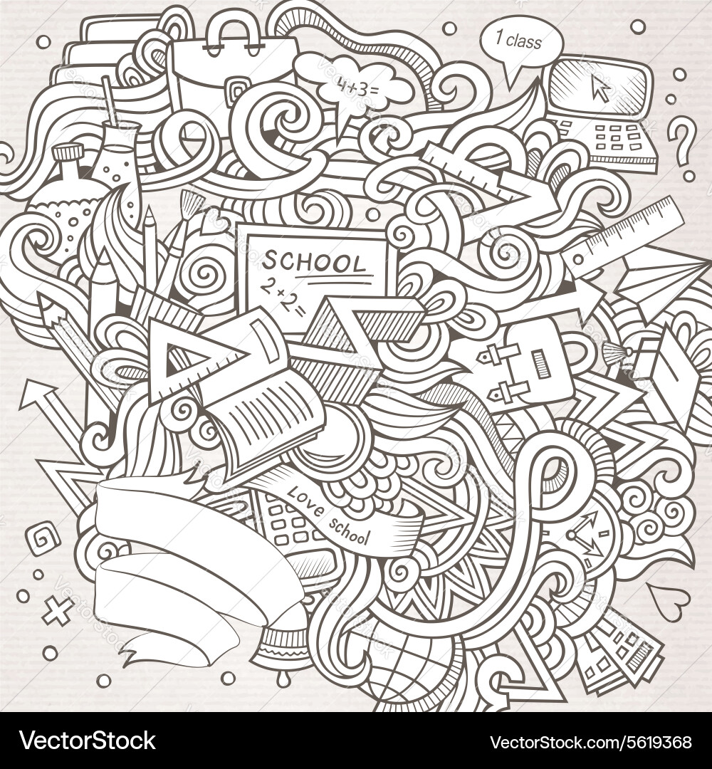 Cartoon hand-drawn doodle on the subject Vector Image