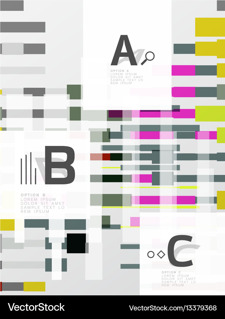 Colorful lines rectangles and stripes with option Vector Image