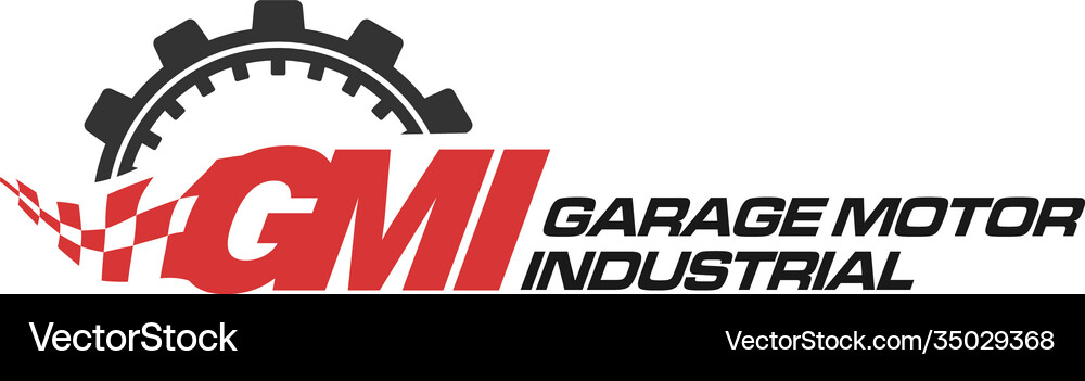 Garage logo gear element automotive modern Vector Image