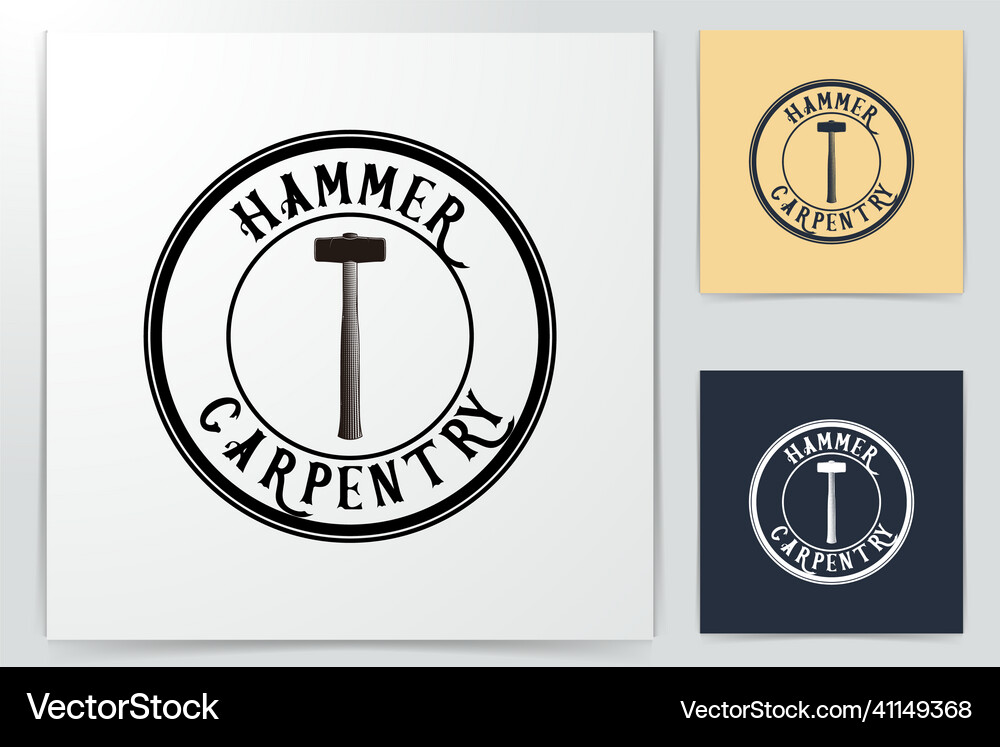 Hammer logo ideas inspiration logo design Vector Image