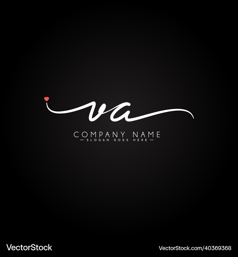 Initial letter va logo - hand drawn signature logo
