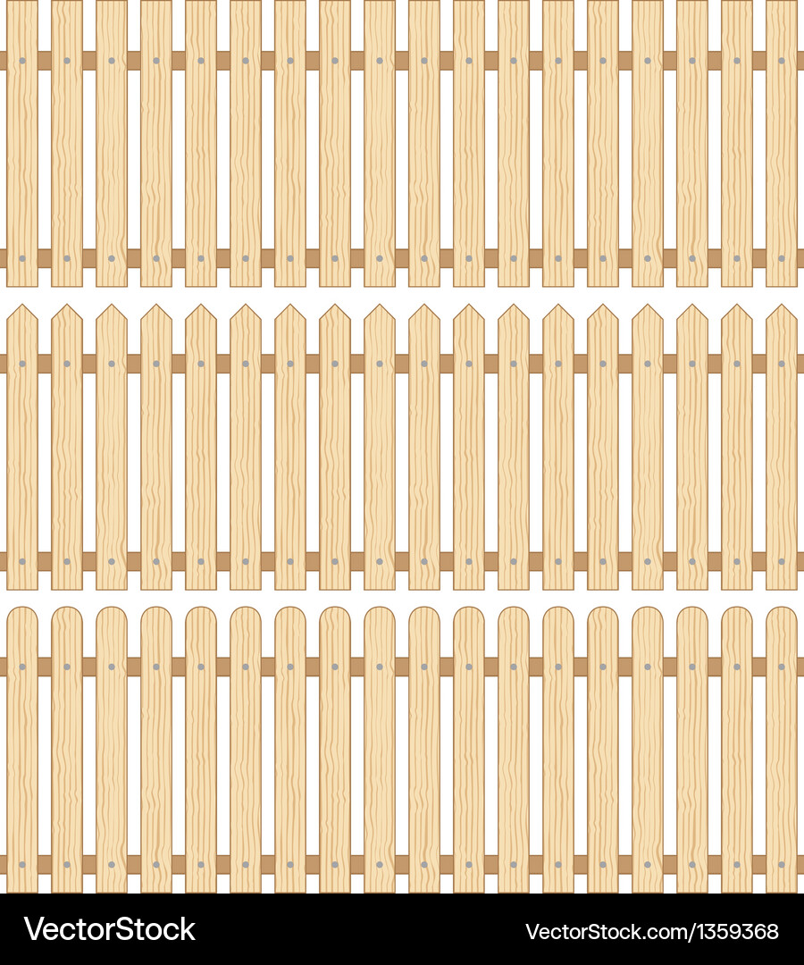 Set three wooden fences Royalty Free Vector Image