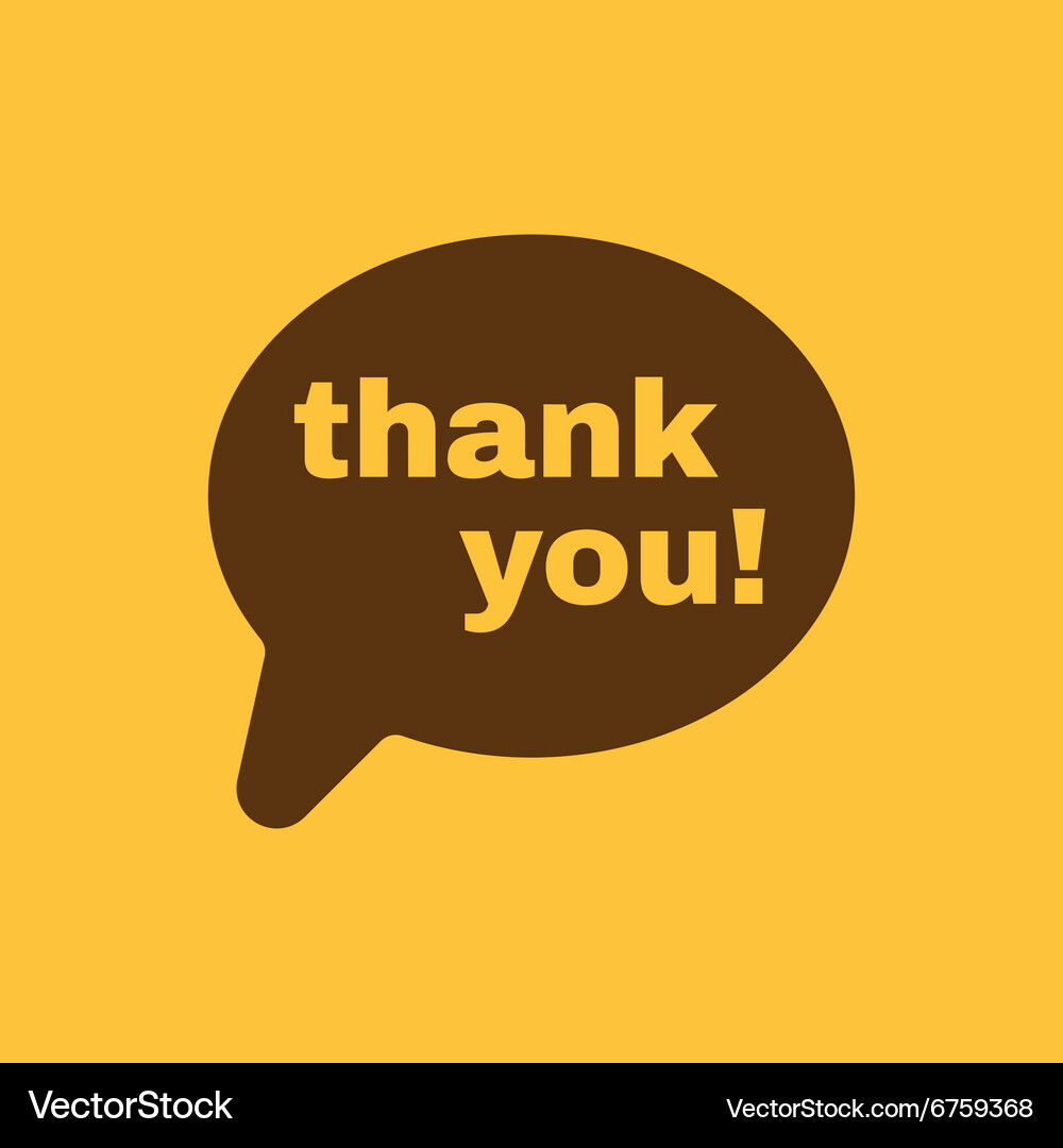Thank you icon thanks symbol flat Royalty Free Vector Image