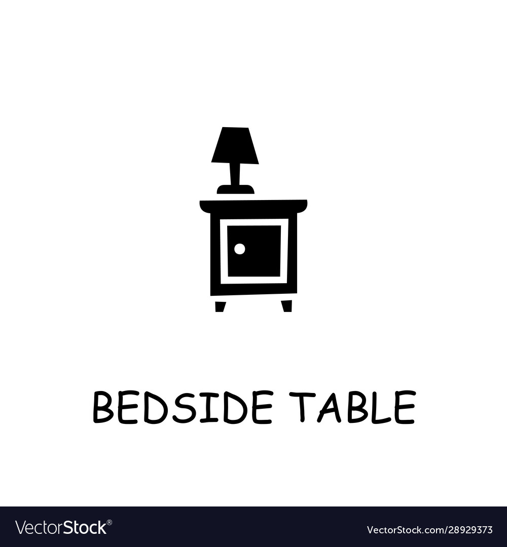 Bedside table flat icon Royalty Free Vector Image