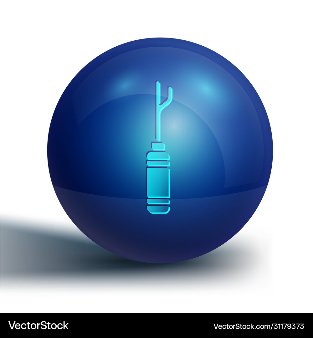 Blue awl tool with wooden handle icon isolated Vector Image
