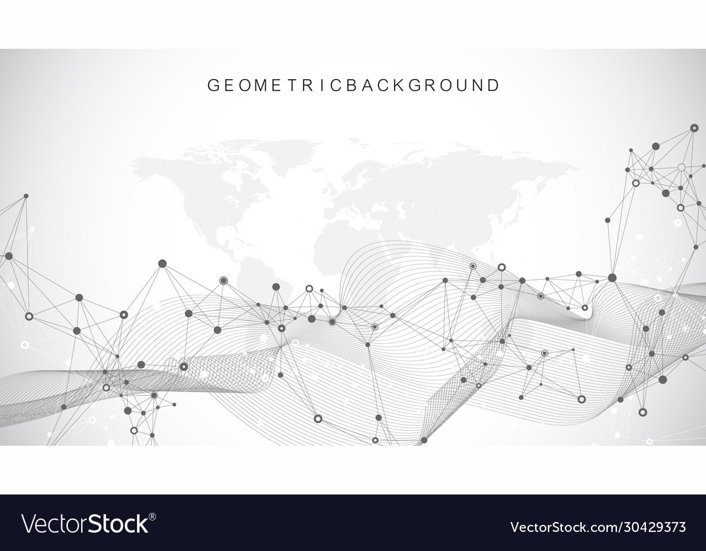 Digits Abstract Background With Connected Line Vector Image 5980