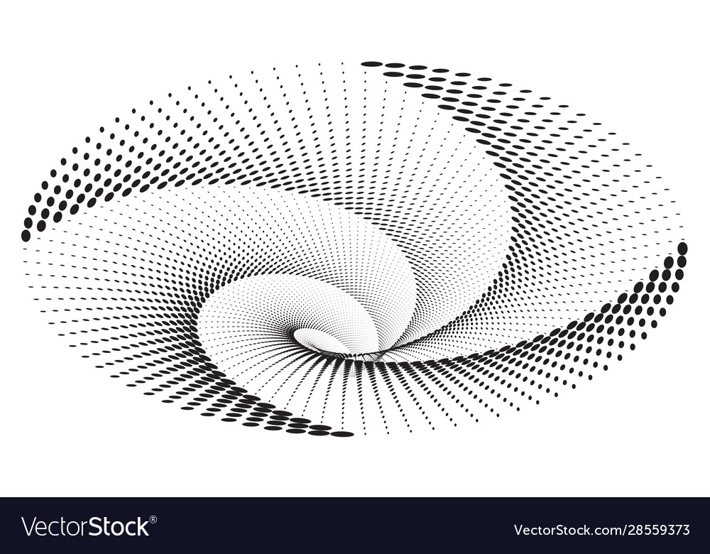 Dotted halftone spiral pattern or texture Vector Image