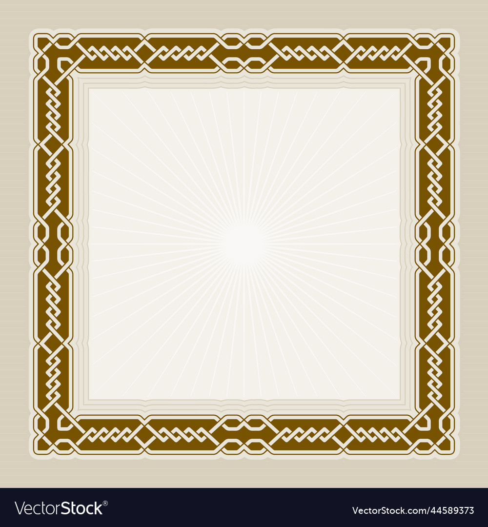 Flat design celtic frame Royalty Free Vector Image