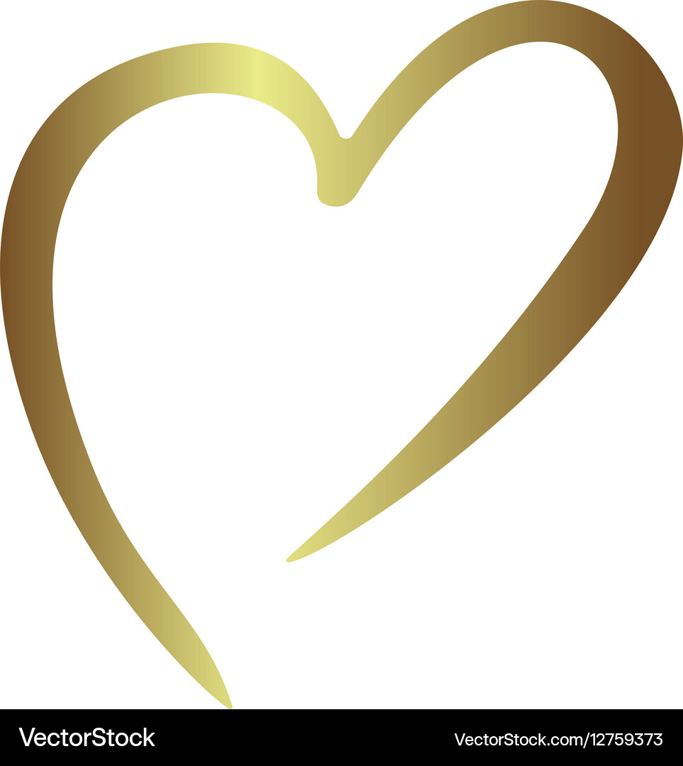 Gold gradient foil heart valentine day love Vector Image