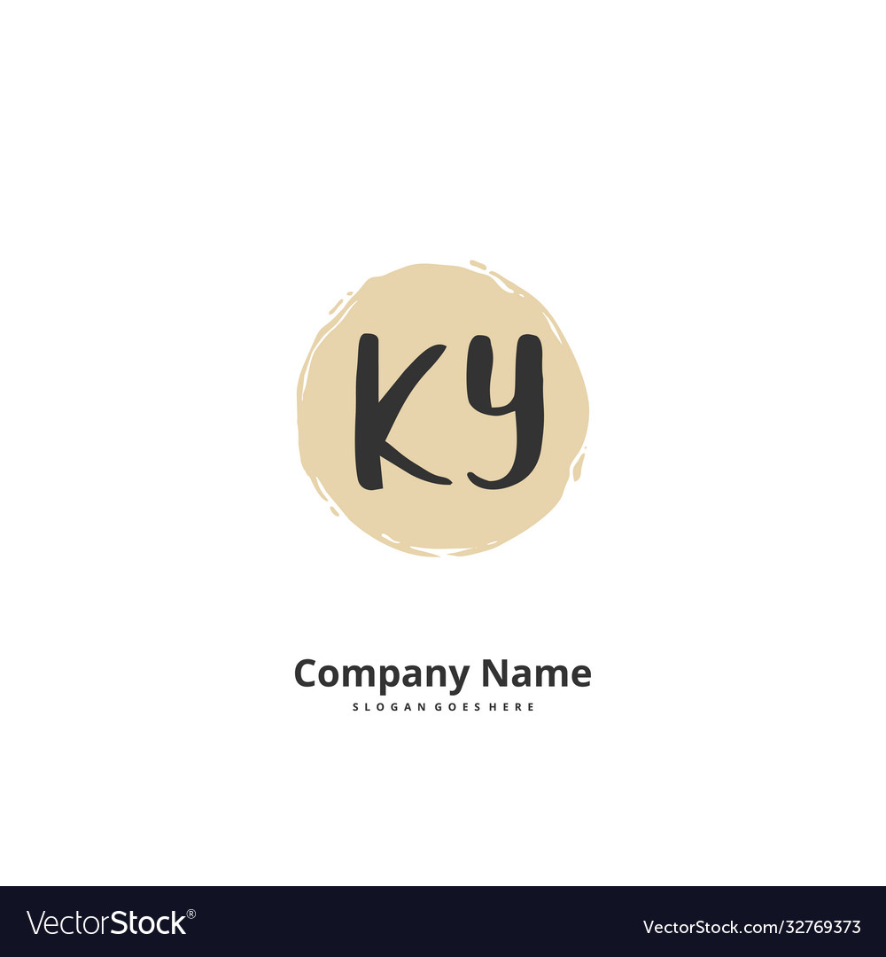 K Y Ky Initial Handwriting And Signature Logo Vector Image
