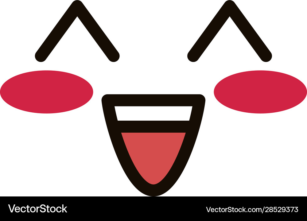 Kawaii cute face expression eyes and mouth Vector Image