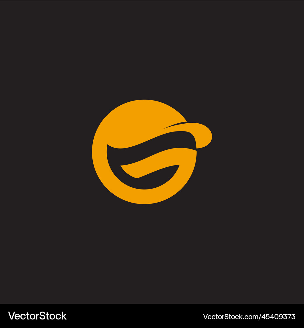 Letter g golden boy head logo Royalty Free Vector Image