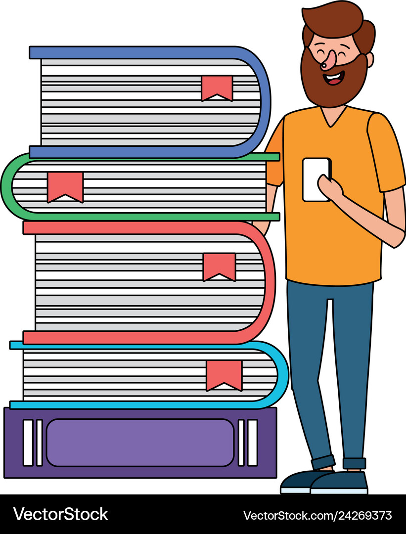 Online education man cartoon Royalty Free Vector Image