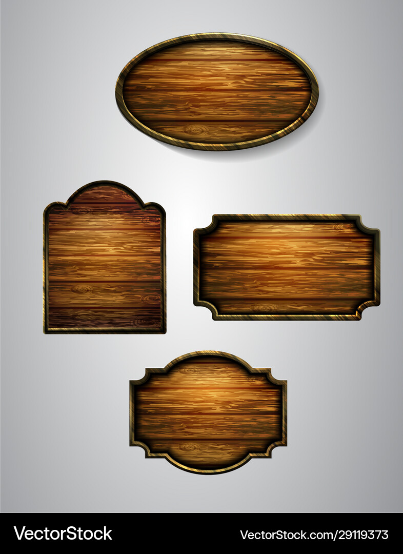 Realistic wooden signboard Royalty Free Vector Image