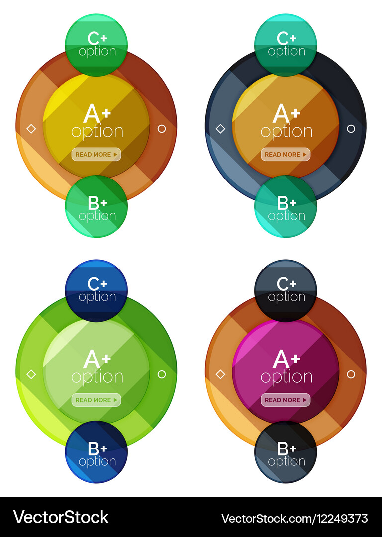 Set of round option diagram template for your data