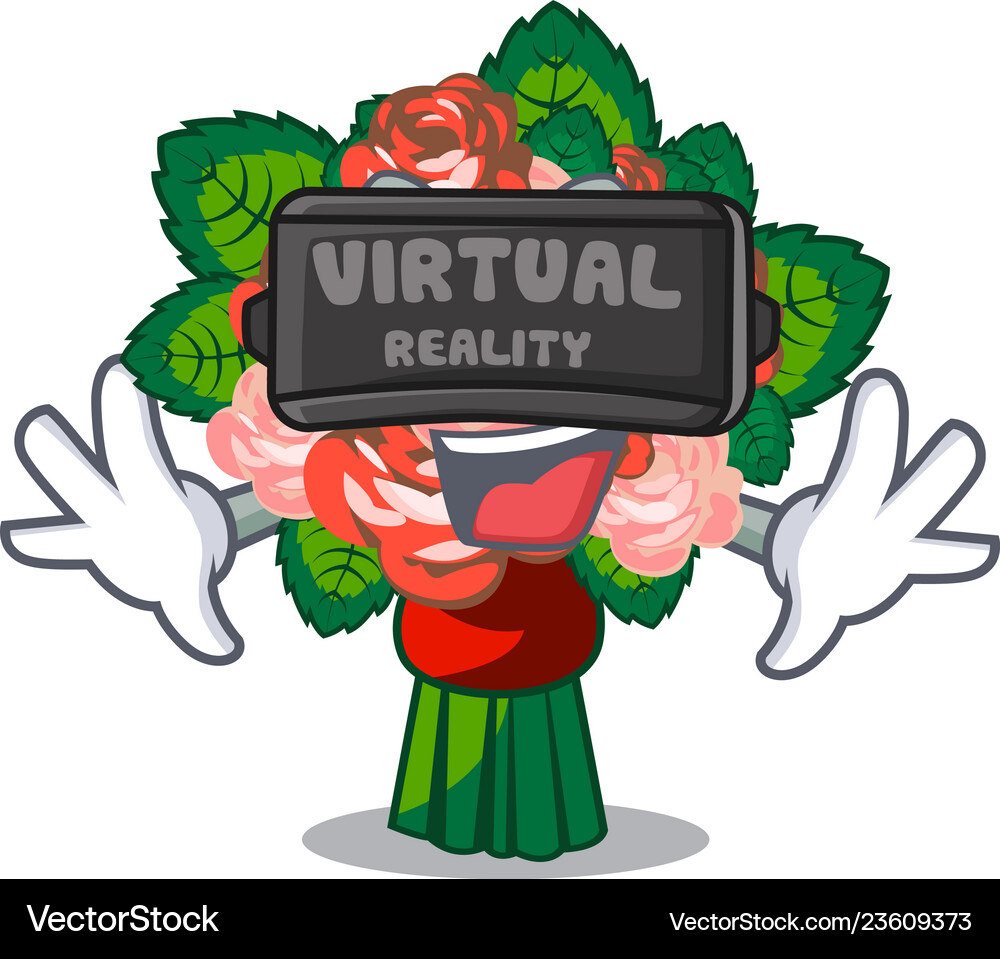 Virtual reality flower bouquet on isolated with Vector Image