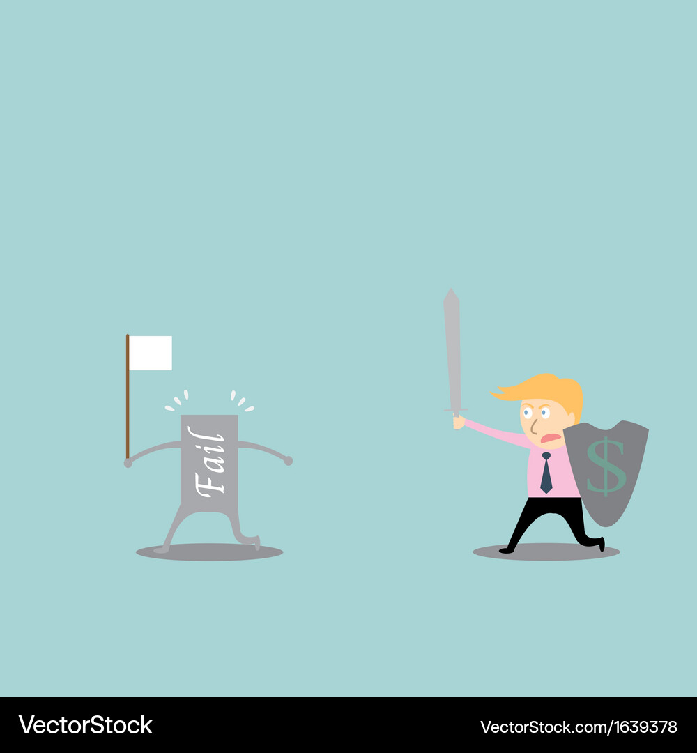 Businessman fighting for success Royalty Free Vector Image
