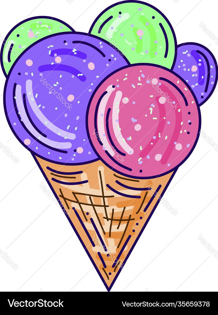 Colorful ice cream on white background Royalty Free Vector