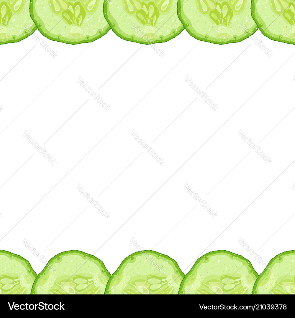 Decorative border of cucumber slice Royalty Free Vector